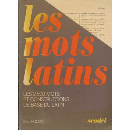 Les mots latins. Les 2500 mots et construction de base du latin │Podvin ...